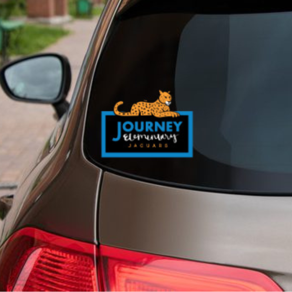 Custom School Spirit Wear | Journey Elementary Jaguars Car Decal – Alphabet Soup Designs