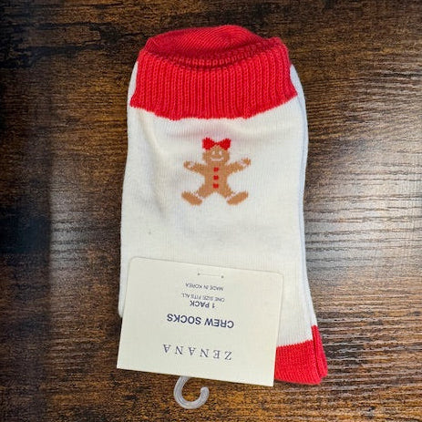 READY TO SHIP: Gingerbread Socks – Alphabet Soup Designs