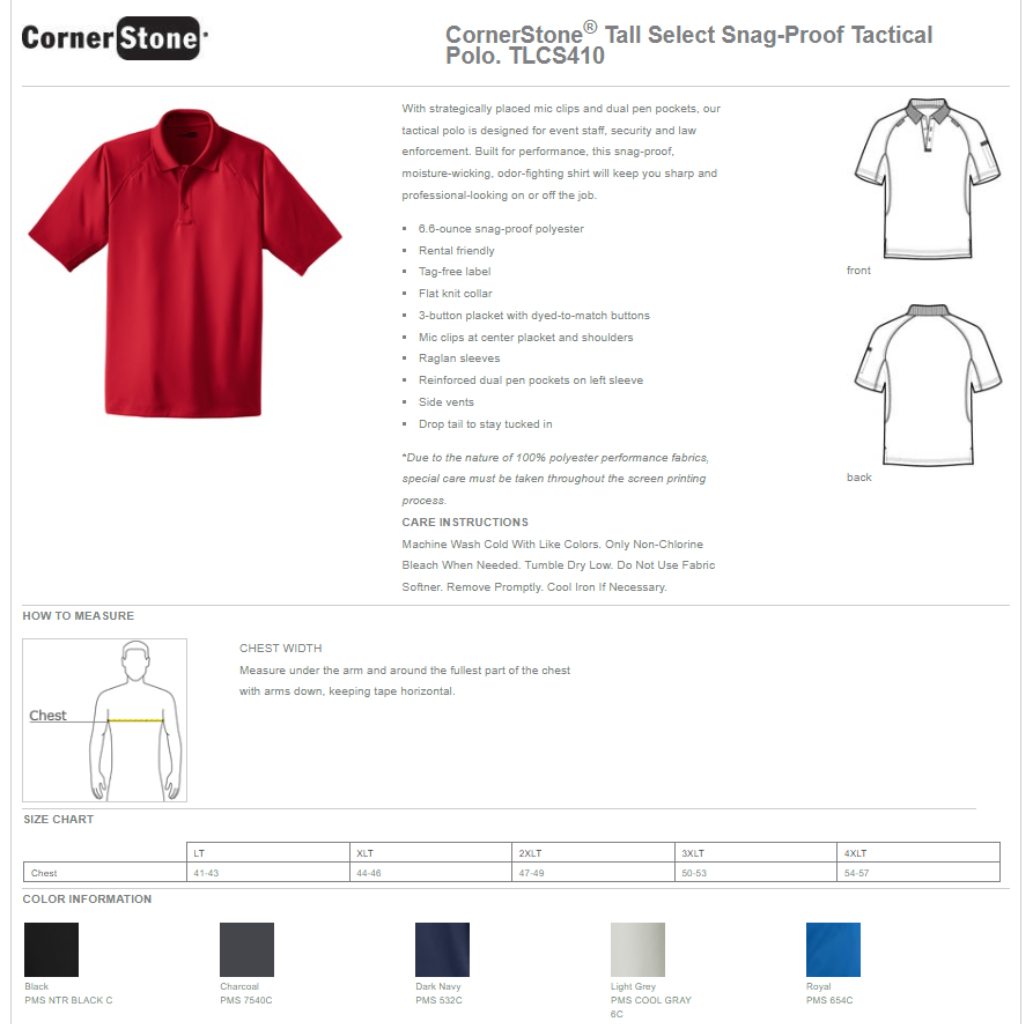 Custom Apparel | St Louis Police Officers Association CornerStone Polo ...