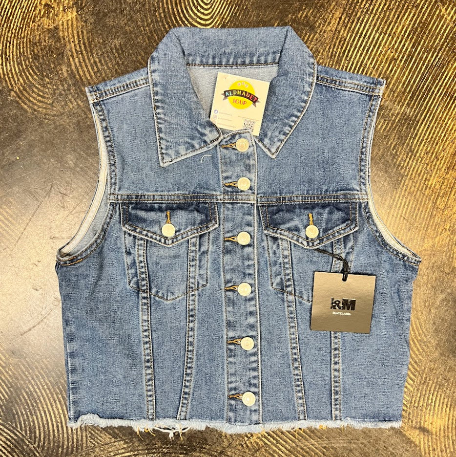 READY TO SHIP: Denim Vest – Alphabet Soup Designs