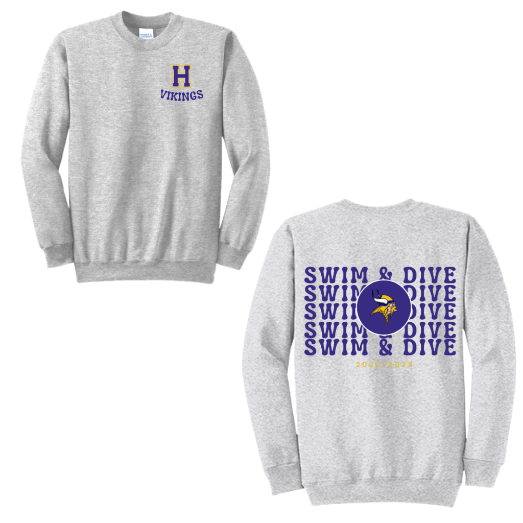 Custom Team Spirit Wear | Vikings Swim and Dive Stacked Design ...