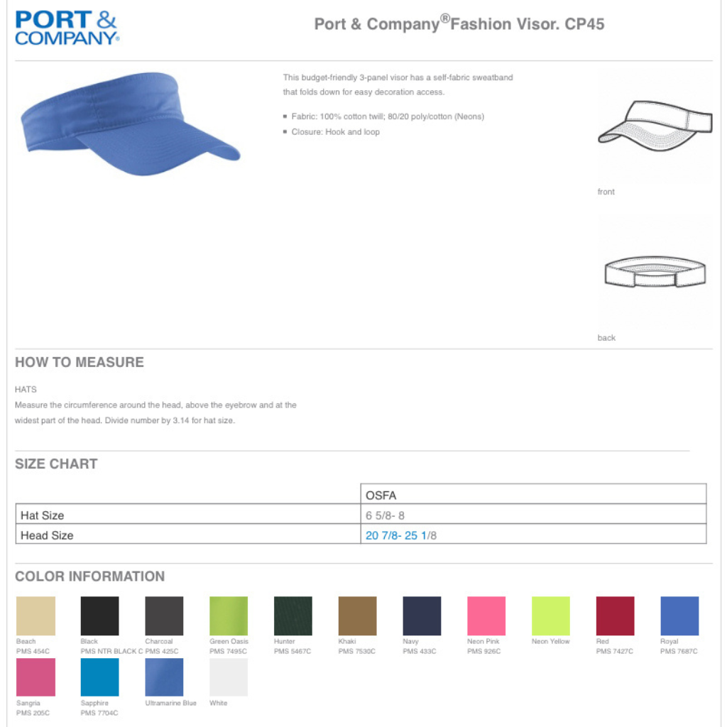 Custom School Spirit Wear | North Point Grizzlies Visors – Alphabet ...